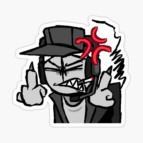 "Deimos Angry Middle Finger Madness Combat Sticker" Sticker for Sale by Azrielfiend | Redbubble