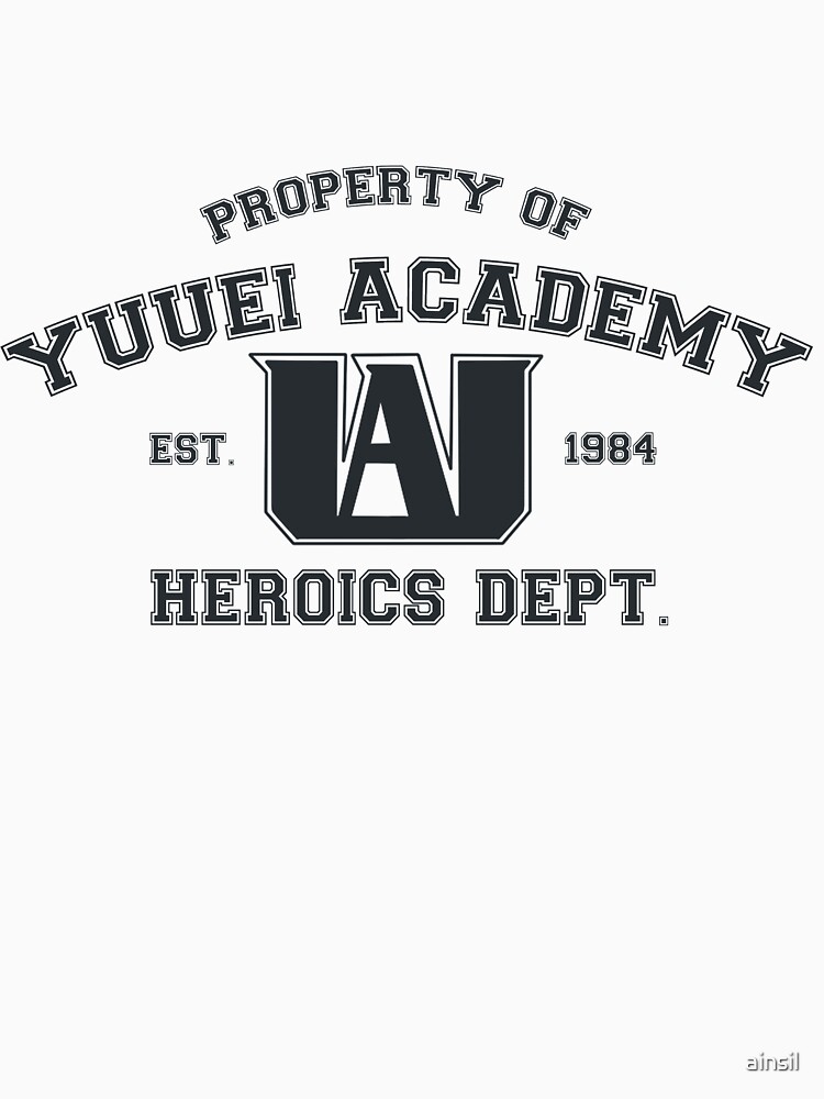 "Yuuei Academy Heroics Dept. (dark version)" T-shirt for Sale by ainsil ...