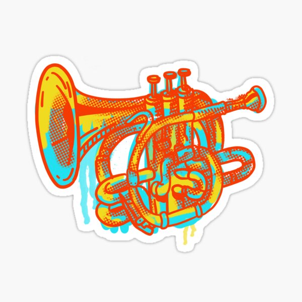 "Trumpet" Sticker by remyicard | Redbubble