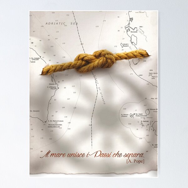 "Bound by the sea - Nautical Connection Map Art" Poster for Sale by ...