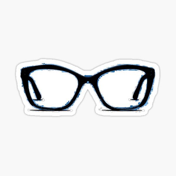 "Eyeglass Frame Fun Fine Art, Black and Blue" Sticker for Sale by WD ...