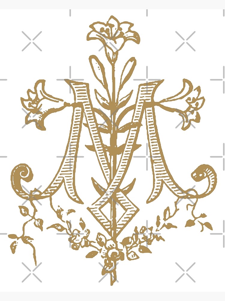 "Vintage Virgin Mary Monogram Auspice Maria" Poster for Sale by ...