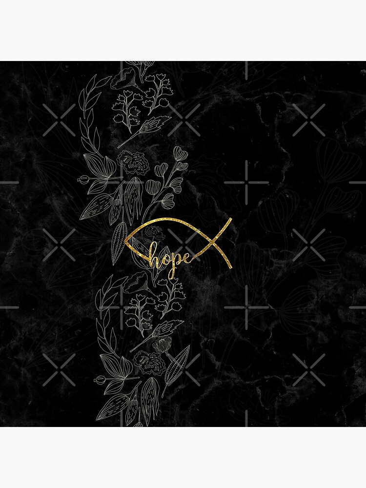 "Christian Quote - Jesus Fish - Hope - Gold And Marble" Art Print for ...