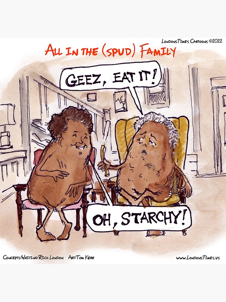 "Spud In The Family With Eat-It And Starchy" Sticker for Sale by Rick ...