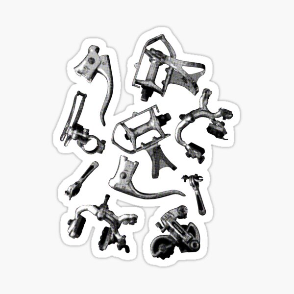 "Vintage Bike Components" Sticker for Sale by siege103 | Redbubble