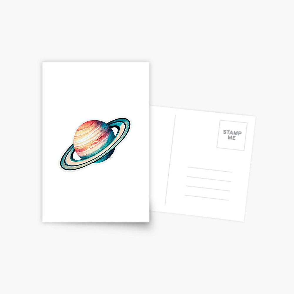 "Watercolor Saturn Sticker | Elegant Ringed Planet Art" Sticker for ...