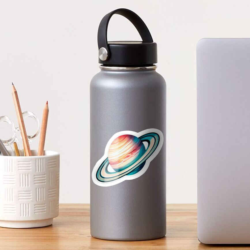 "Watercolor Saturn Sticker | Elegant Ringed Planet Art" Sticker for ...