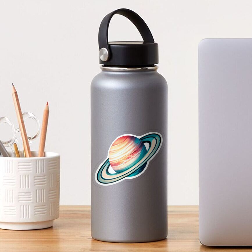 "Watercolor Saturn Sticker | Elegant Ringed Planet Art" Sticker for ...