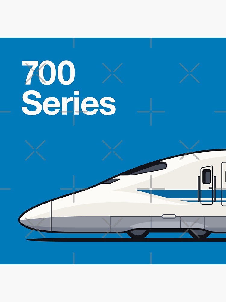 "700 Series Shinkansen Bullet Train Side Blue" Sticker for Sale by ...