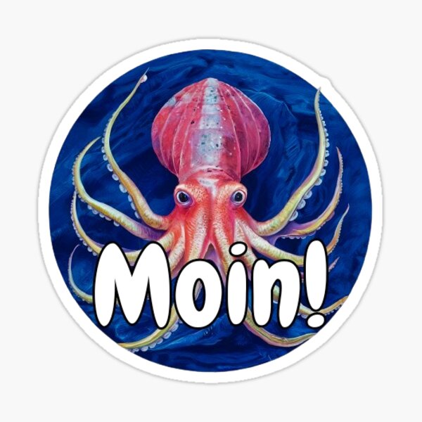 "Moin ctopus sticker" Sticker by IvernTree | Redbubble