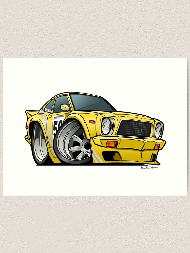 "Mazda 808 Racecar CarToon" Art Print by ToonMyRide | Redbubble