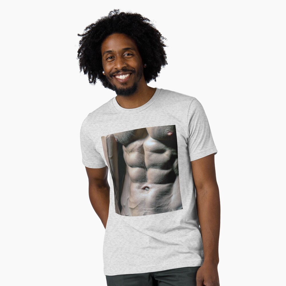 "Masculine Strength: Hairy Chest & Muscular Abs | Gay Art" Sticker for ...