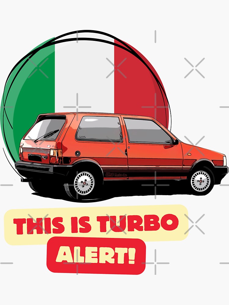 "Iconic Italian Uno Turbo " Sticker for Sale by GozzillaSHOP | Redbubble