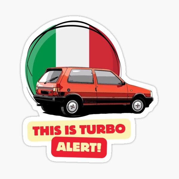 "Iconic Italian Uno Turbo " Sticker for Sale by GozzillaSHOP | Redbubble