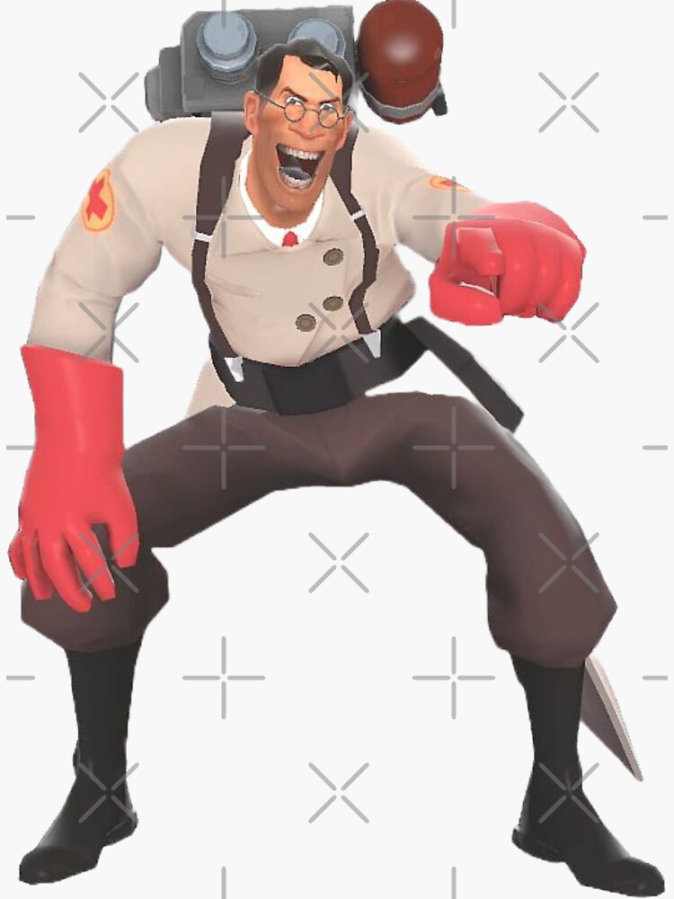 "tf2 medic laugh" Sticker for Sale by cgbyrd | Redbubble