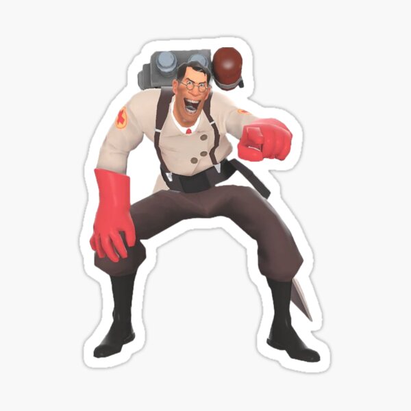 "tf2 medic laugh" Sticker for Sale by cgbyrd | Redbubble
