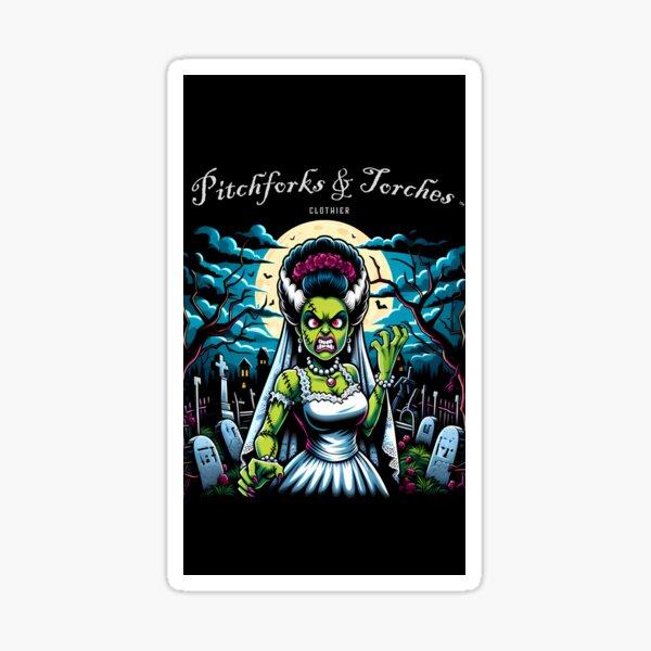 "Pitchforks & Torches tm - Macabre Moments" Sticker for Sale by Pitchforks & Torches TM | Redbubble