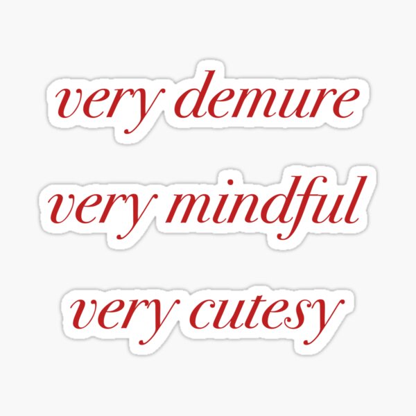 "Copy of very demure - red" Sticker for Sale by nayeliplata | Redbubble