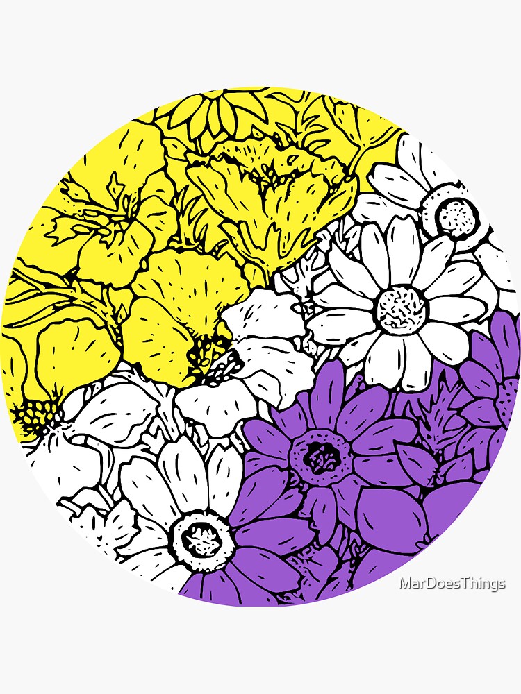 "Non binary flowers" Sticker for Sale by MarDoesThings | Redbubble