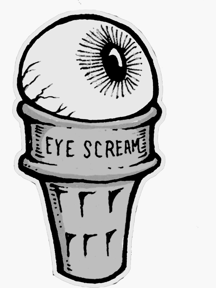 "Eye scream!" Sticker by DrTigrou | Redbubble