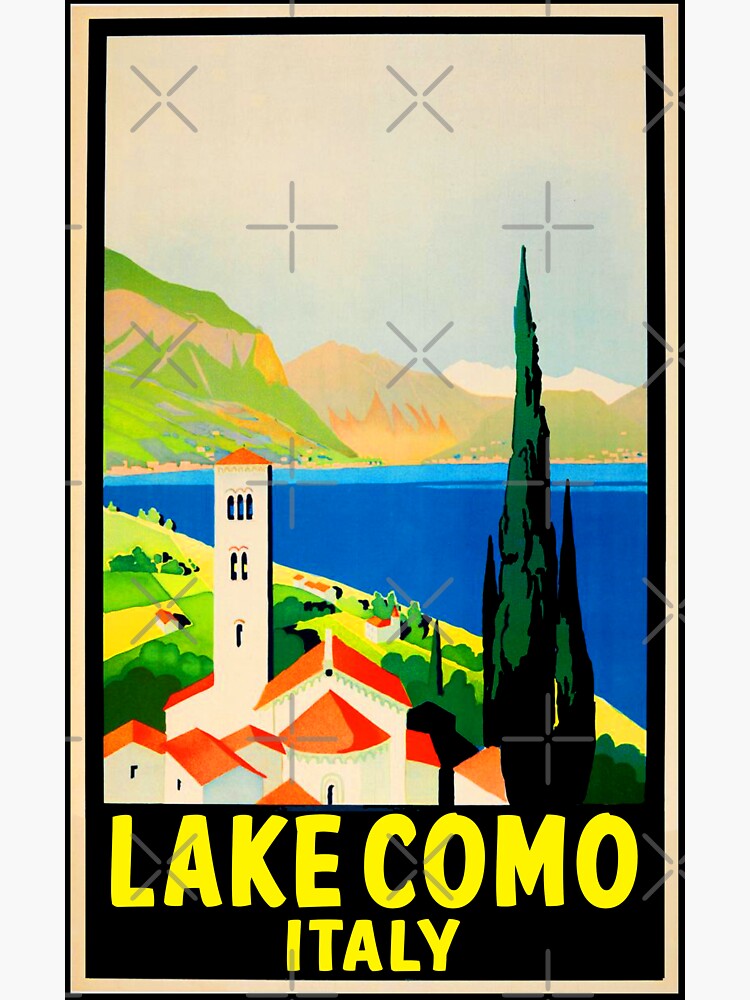 "Lake Como Italy Vintage Travel" Sticker for Sale by TravelTime | Redbubble
