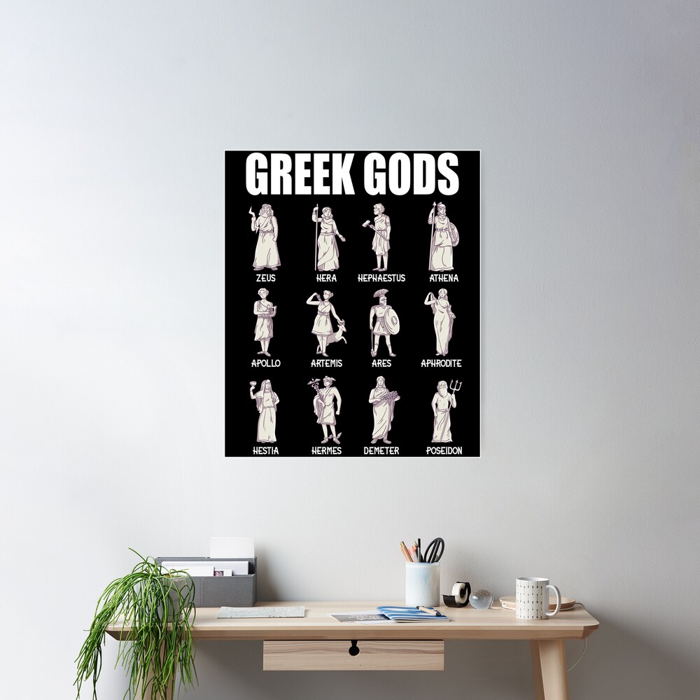 Greek Mythology Chart Of Gods And Goddesses Chart Walls Chart 2 Of