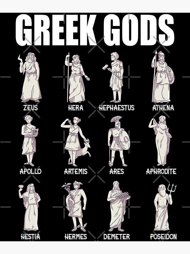 "Greek Gods and Goddesses Ancient Greek Mythology Greece" Poster for ...