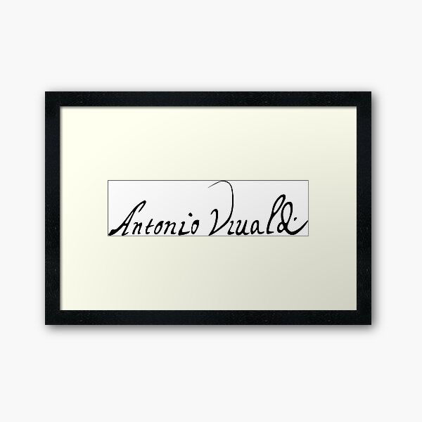"SIGNATURE - Antonio Vivaldi" Framed Art Print for Sale by opngoo ...