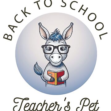 "funny BACK TO SCHOOL Design with illustration of cute little Donkey ...