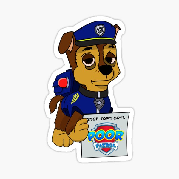 "POOR PAW PATROL - STOP TORY CUTS, PROTEST T-SHIRT, POLICE CUTS ...