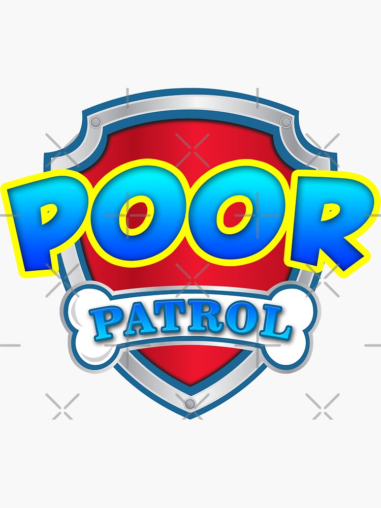 "POOR PAW PATROL LOGO BADGE - STOP TORY CUTS, PROTEST T-SHIRT, POLICE ...