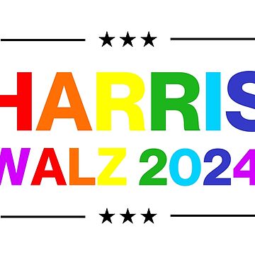 "Kamala Harris Tim Walz 2024 Rainbow Pride White" Sticker for Sale by ...