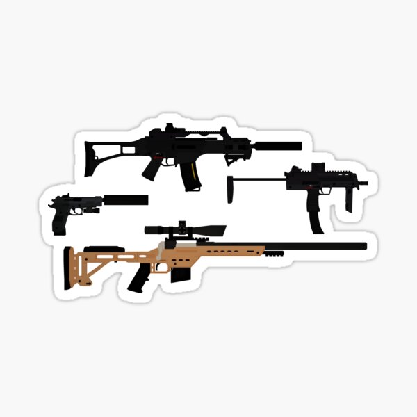 "Tactical Guns." Sticker for Sale by MythicRanger36 | Redbubble