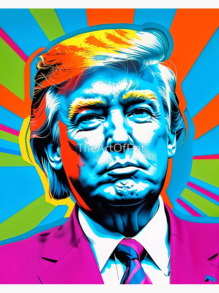 "President Donald Trump In Andy Warhol Pop Art Style" Sticker for Sale ...