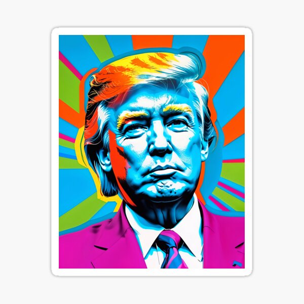 "President Donald Trump In Andy Warhol Pop Art Style" Sticker for Sale ...