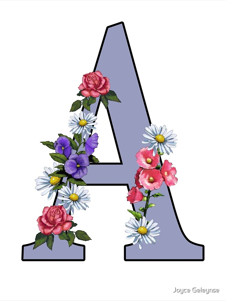 "Letter A, Initial, Monogram, With Floral Art" Canvas Print for Sale by ...