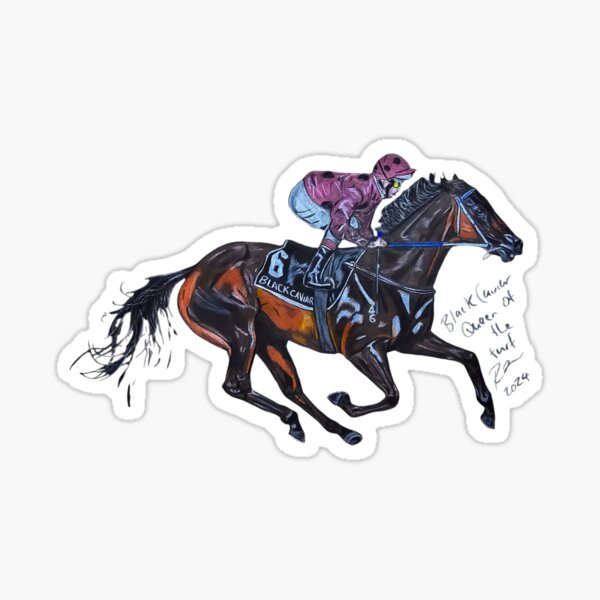 "Black Caviar Australian Thoroughbred Queen of the Turf" Sticker for ...