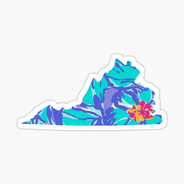 "Floral Blues Virginia" Sticker for Sale by kevgib | Redbubble