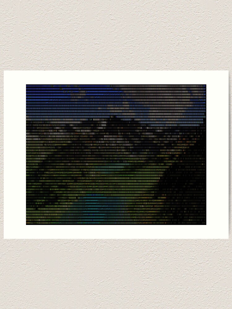 "Binary ASCII Code Mountains 101010 " Art Print by Nostalgio | Redbubble