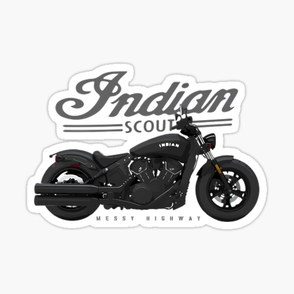 "Indian Scout Messy Highway" Sticker for Sale by wesdesignshop | Redbubble