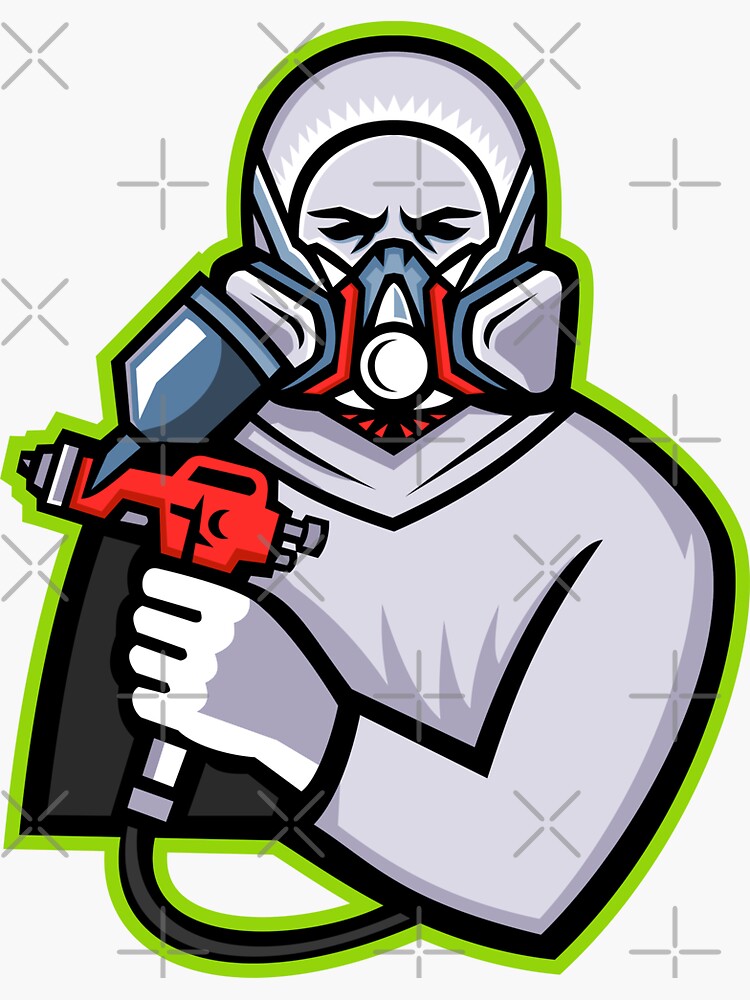 "Industrial Spray Painter Mascot" Sticker for Sale by patrimonio ...