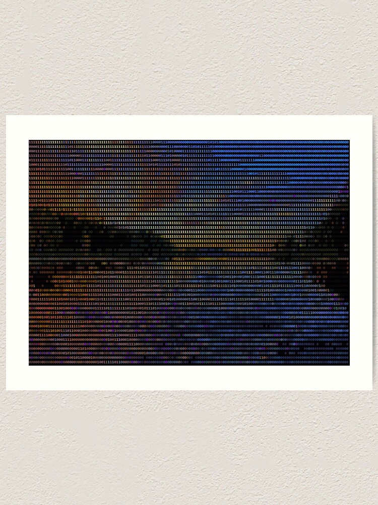 "Binary ASCII Code Sunset 101010 " Art Print for Sale by Nostalgio ...