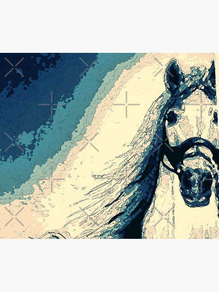 "BLUE STALLION" Sticker for Sale by hdettman | Redbubble