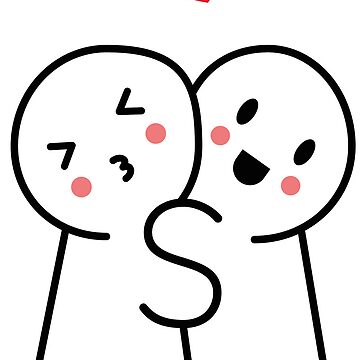 "Cool retro Sticker "Friends hugging"" Sticker for Sale by RTai | Redbubble