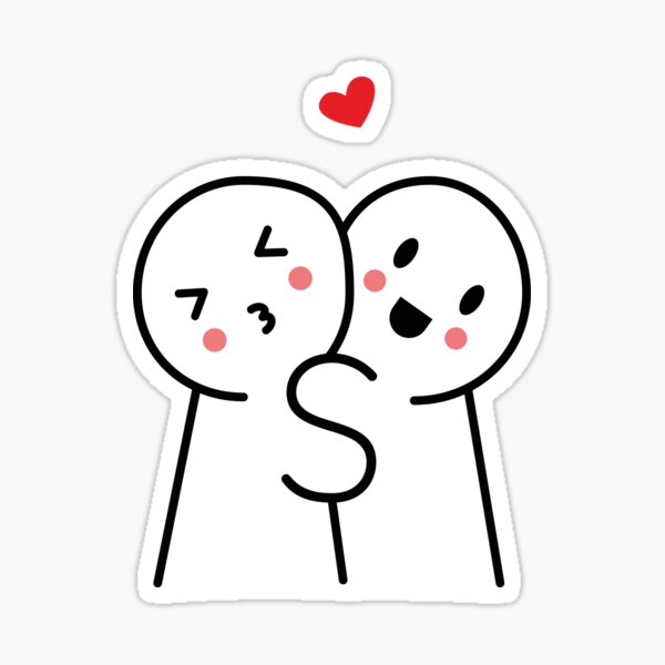"Cool retro Sticker "Friends hugging"" Sticker for Sale by RTai | Redbubble