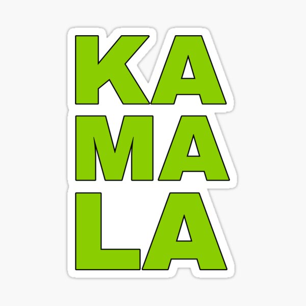 "Bold KAMALA letters for Kamala Harris supporters" Sticker for Sale by ...