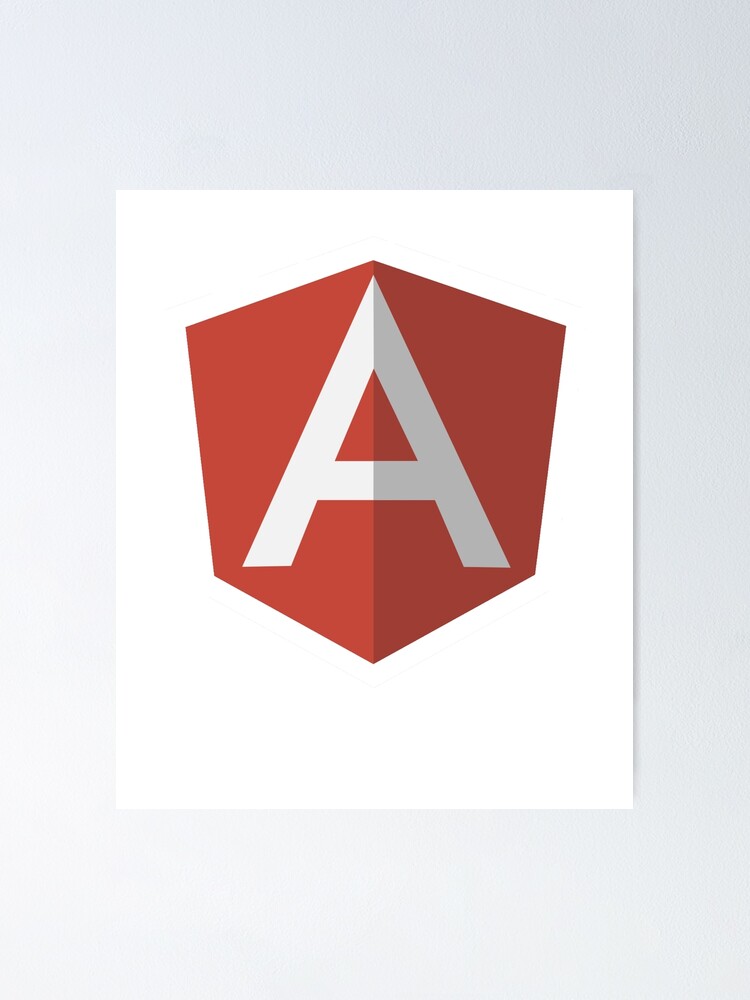 "AngularJS Angular (White) Official Logo T-Shirt" Poster for Sale by ...