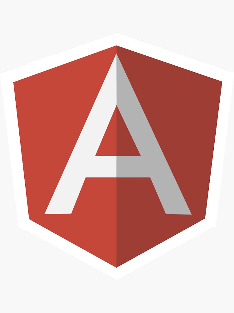 "AngularJS Angular (White) Official Logo T-Shirt" Sticker by ...