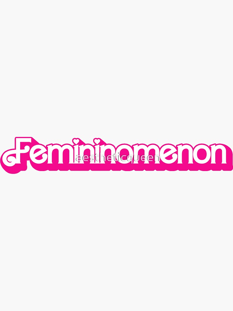 "Femininomenon Hearts Pink and White Bubble Lettering Typography ...