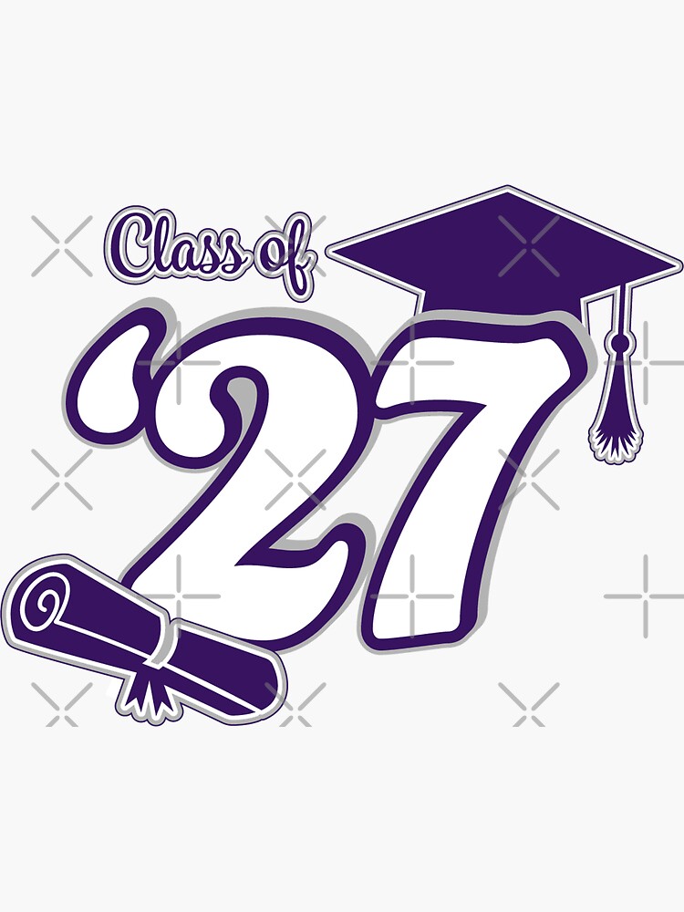 "Class of 2027 Graduation Design (Purple and Grey)" Sticker for Sale by ...